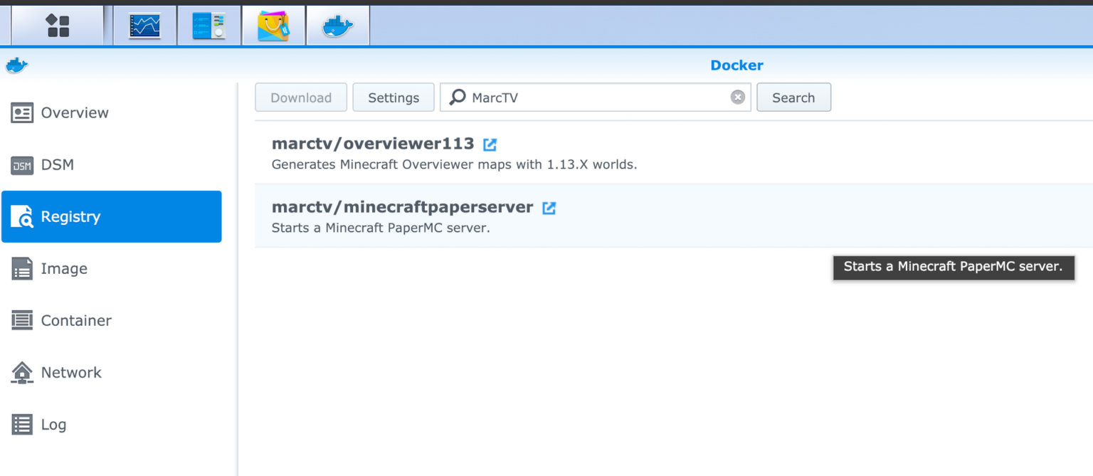 Java Minecraft Server 1.20 auf Synology NAS installieren
