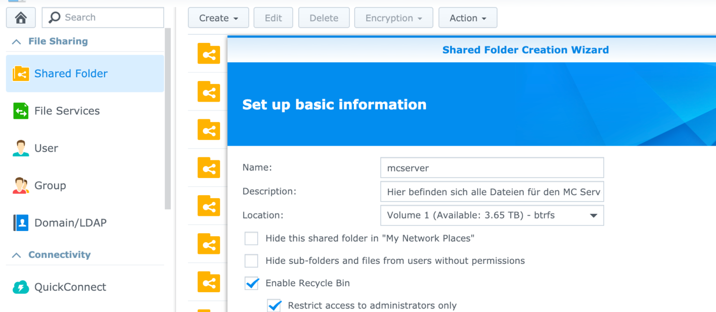 Java Minecraft Server 1.20 auf Synology NAS installieren
