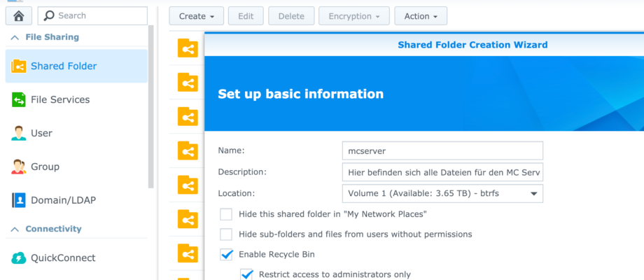 Java Minecraft Server 1.20 auf Synology NAS installieren