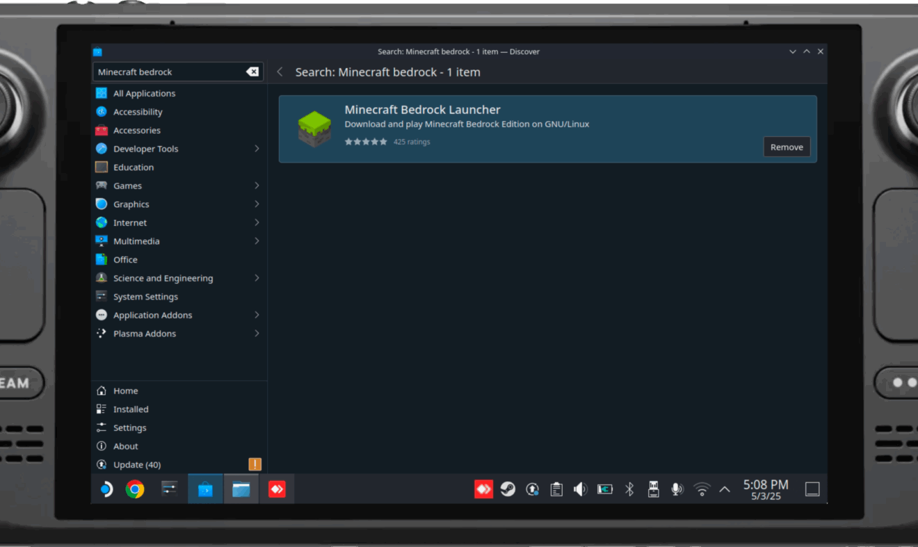 Minecraft Bedrock Edition auf dem Steam Deck installieren